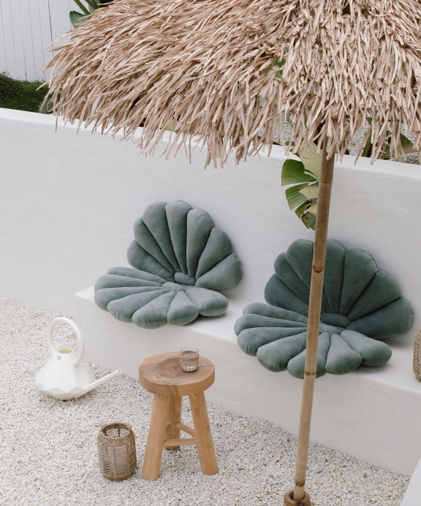 Shell cushion 2-pack Eucalyptus - Garden Glory USA