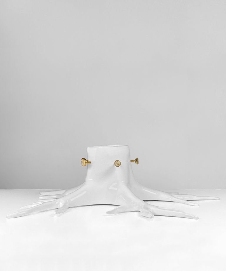 X-large Christmas Tree Stand "The Root" - White - Garden Glory