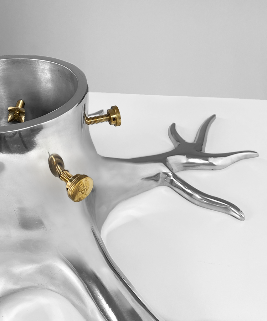 Christmas Tree Stand - "The Root" in Silver - Order online, free shipping